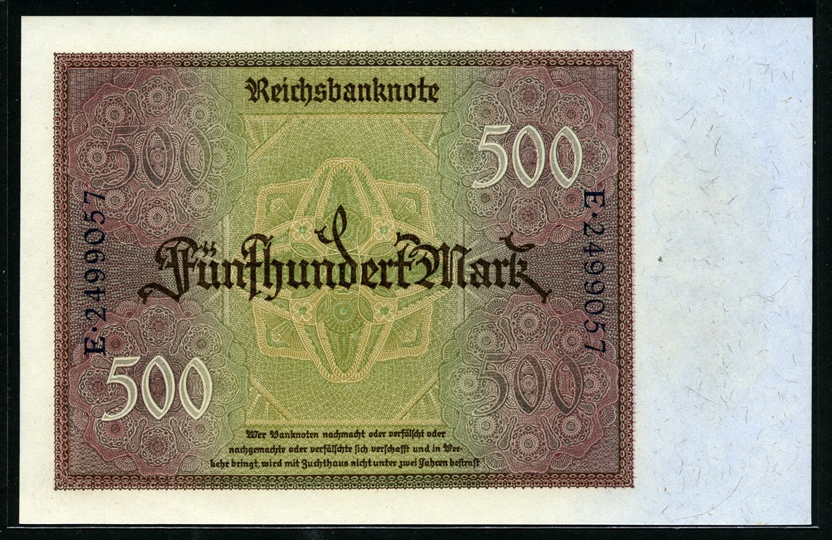 독일 Germany 1922 500 Mark P73 미사용