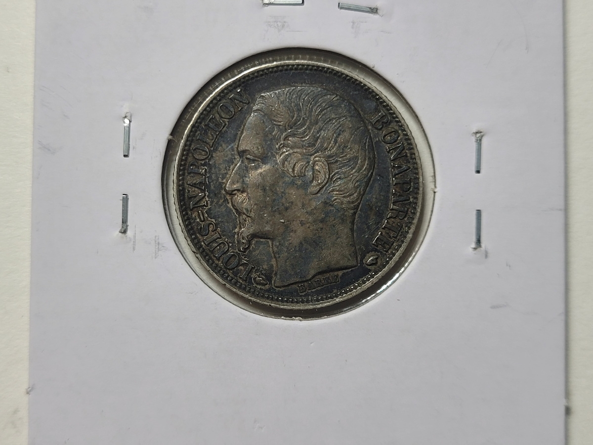 프랑스 F1852년 A 1 Franc 극미품 (변색) ( KM-772 5g, 0.90 은화, 23 mm )