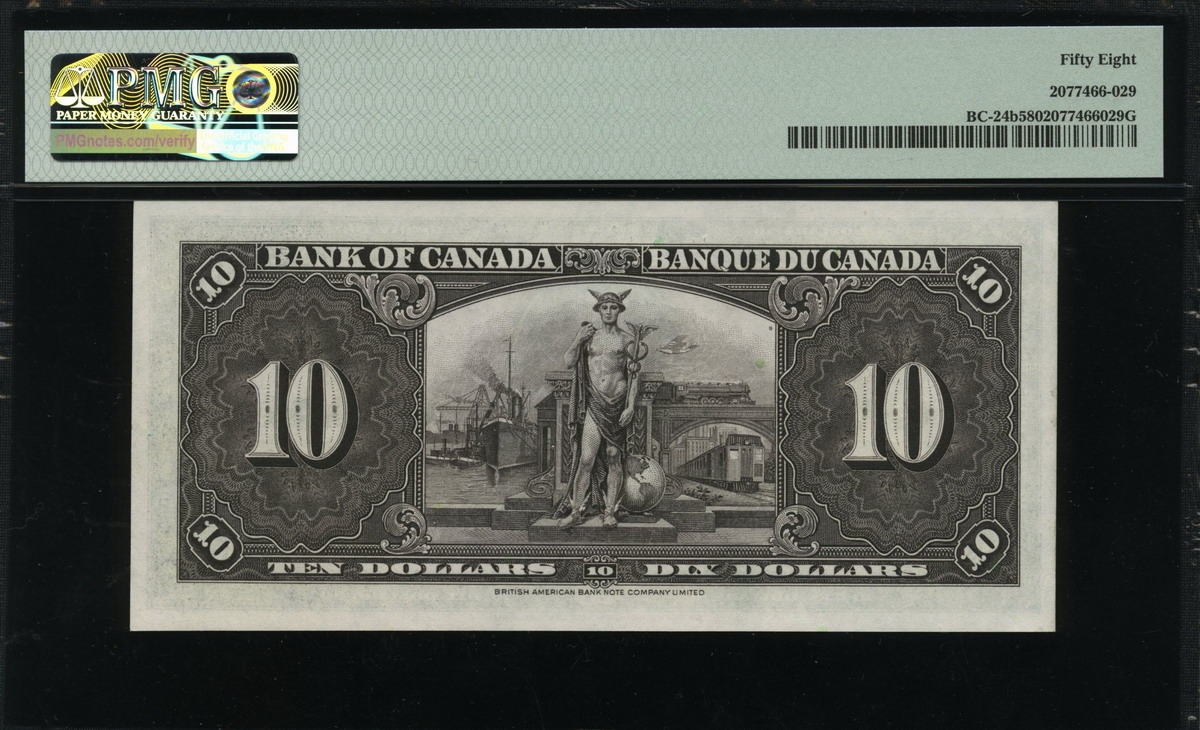캐나다 Canada 1937 10 Dollars BC-24b P61b Signature Gordon-Towers PMG 58 준미사용